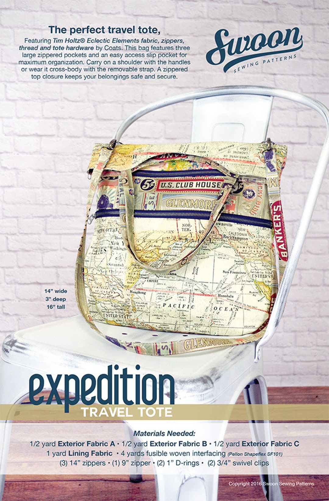 Swoon Pattern: Expedition Tote - Downloadable PDF Travel Bag Purse ...