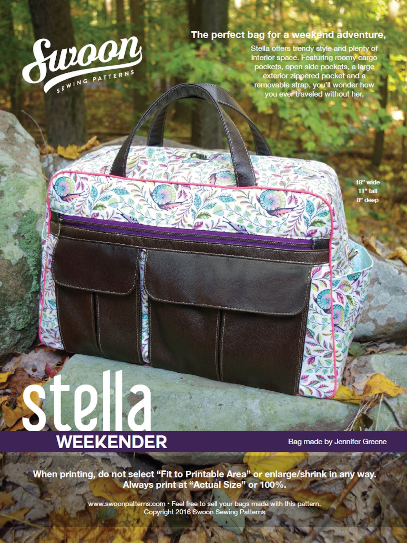 Swoon Patterns: Stella Weekender Bag - PDF Bag Purse Weekender Travel ...
