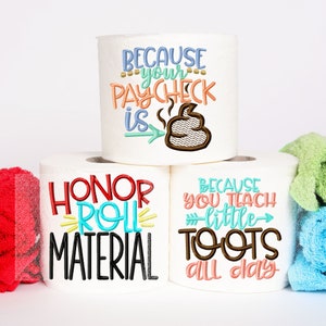 Funny Teacher Toilet Paper Gag Gift White Elephant Gift funny Teacher ...