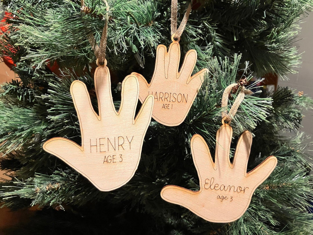 Handprint Keepsake Ornament Babys First Christmas Gift Custom