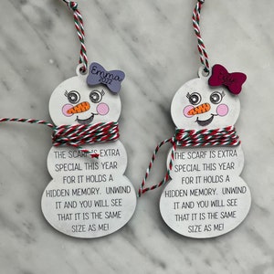 Christmas Ribbon Height Snowman Ornament | Personalized Ornament ...