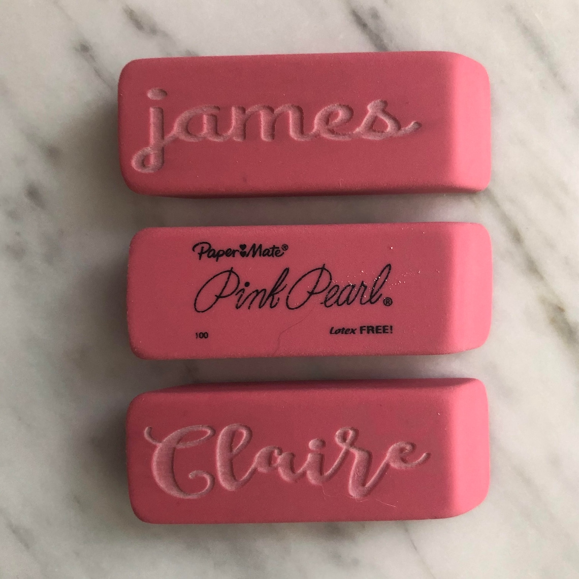 Personalized Pink Eraser | Back to School | Monogrammed School Supplies ...