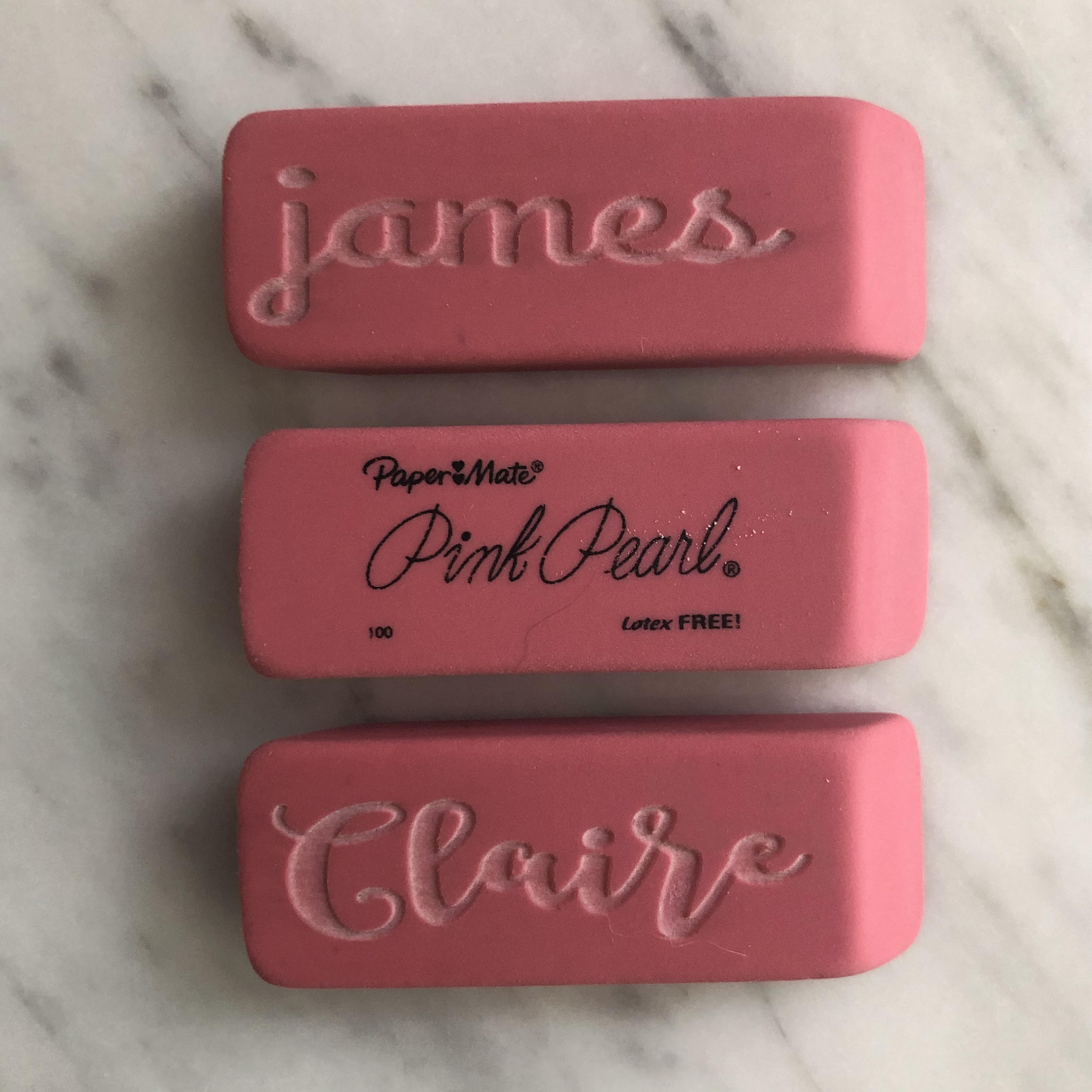Personalized Pink Eraser | Back to School | Monogrammed School Supplies ...