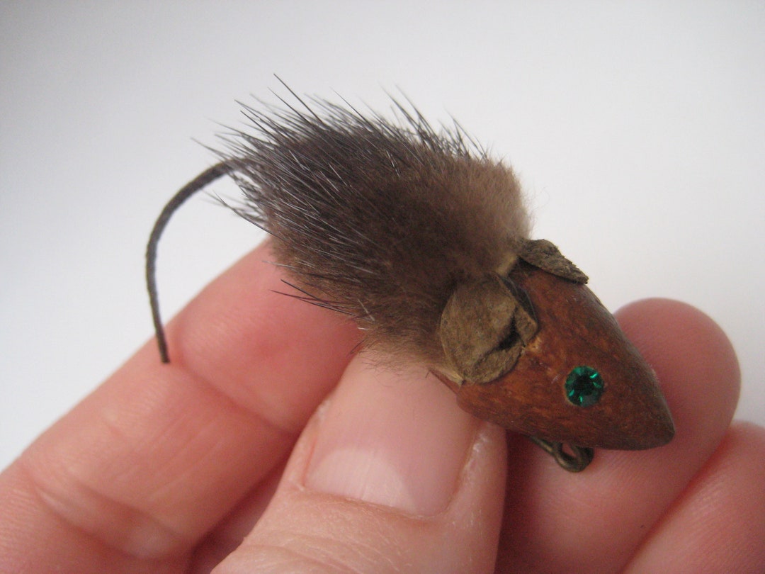 Antique Vintage 1920s Wooden Mouse Brooch - Etsy