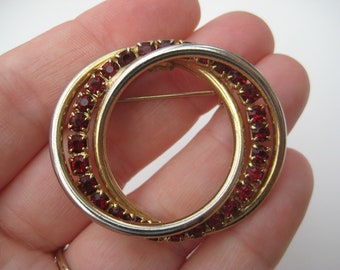 Red Stone Brooch | Etsy