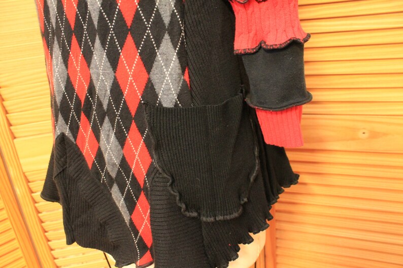 Argyle Sweater Dress Upcycled Sweaters Patchwork Tunic Dress - Etsy