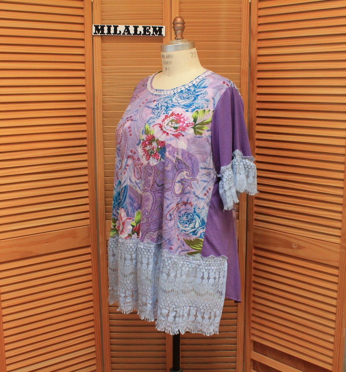 Floral Blouse Plus Size Boho Top Shabby Chic Wearable Arts Colorful ...