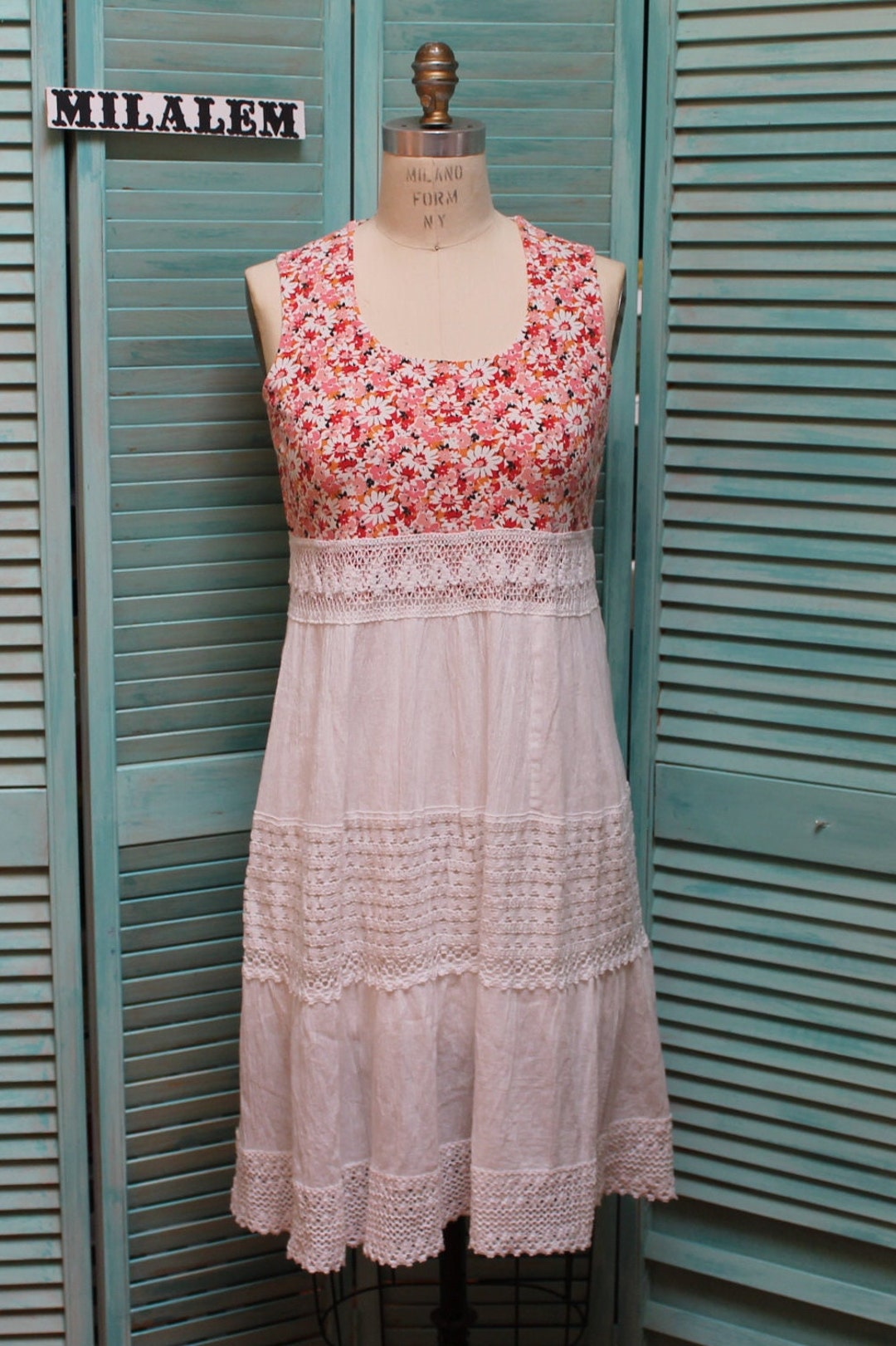 Sundress Summer Clothes Floral Top Sleeveless Hippie Chick Crochet Eco ...