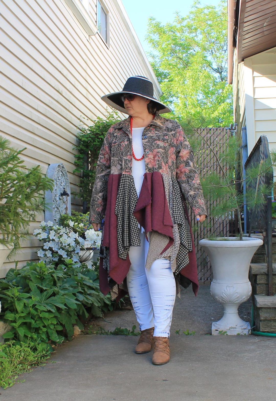 1X-2X Gypsy Rose Tattered Duster Rustic Boho Jacket Funky Hippie ...