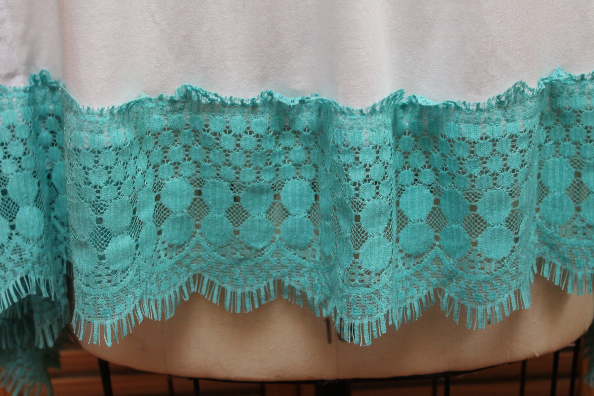 Turquoise Stones Top Bohemian Swing Tunic Shabby Lace Tank Sleeveless ...