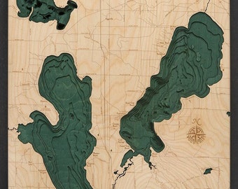 Burt Lake Wood Map | Etsy