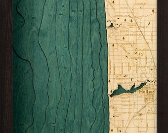 Muskegon Lake Map - Etsy