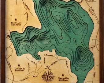 Laser Cut Lake Chart - Etsy