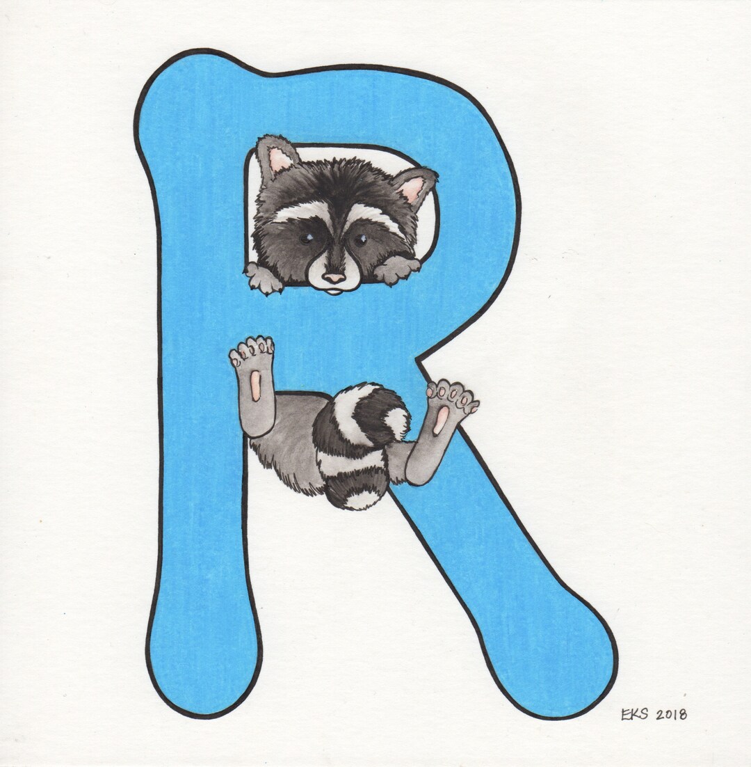 R is for Raccoon - Etsy