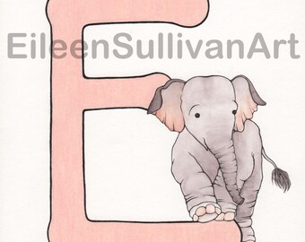 E is for Elephant, PNG Clip Art Set, Alphabet Letters, Learning for ...