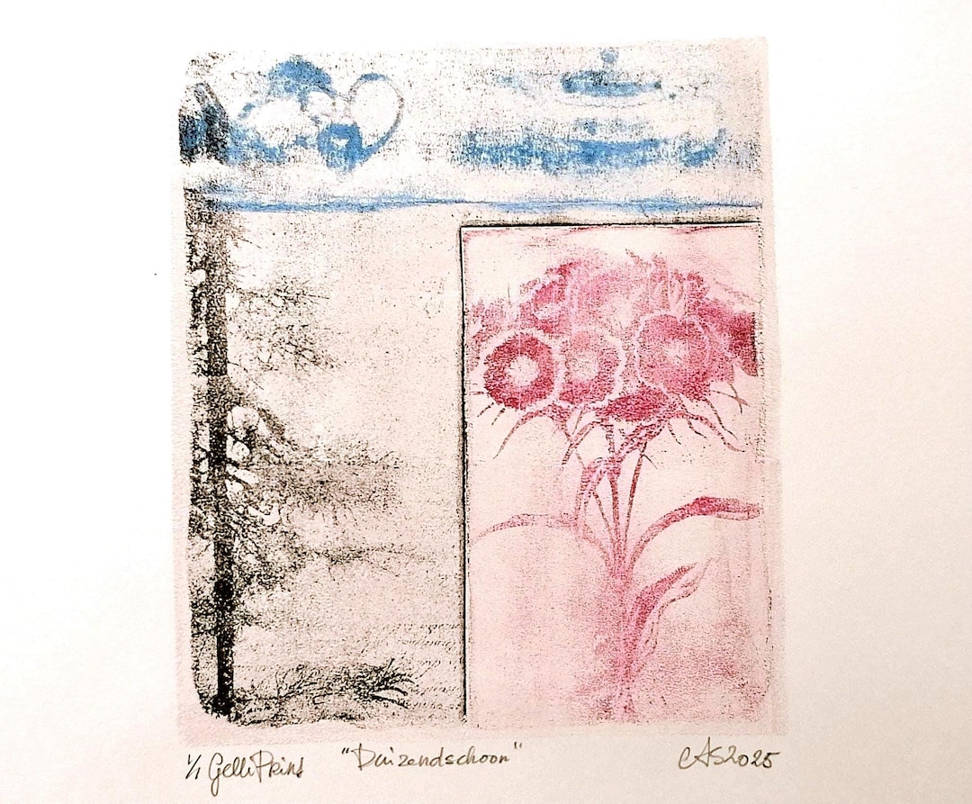 Flower***original Monotype***original Monoprint***gelli Print***one of ...