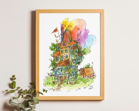 The Burrow Art Print Funny Watercolor Illustration Gift - Etsy
