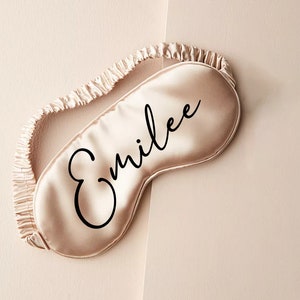 Personalized Satin Sleep Mask – Custom Name Eye Mask | Bridesmaid Gift ...