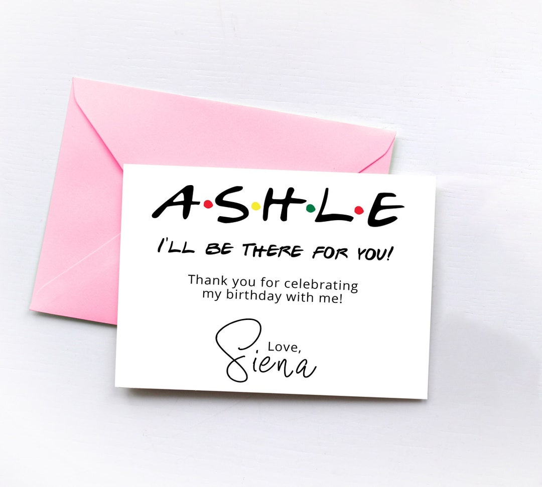 Friends Themed Cards Thank You Card BFF Cards Friends Card Personalized ...