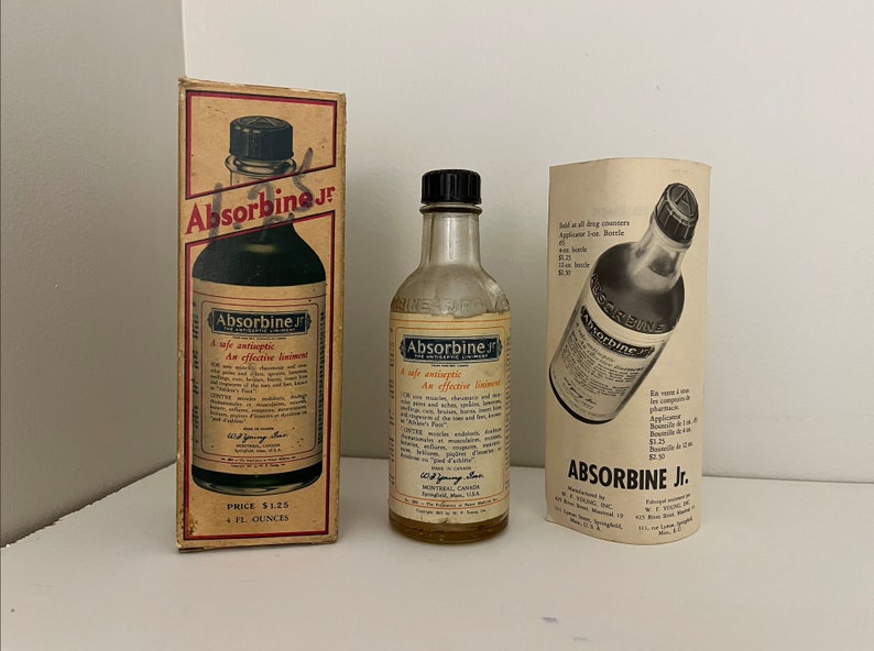 Absorbine Jr Antiseptic Bottle and Box Vintage Medical - Etsy