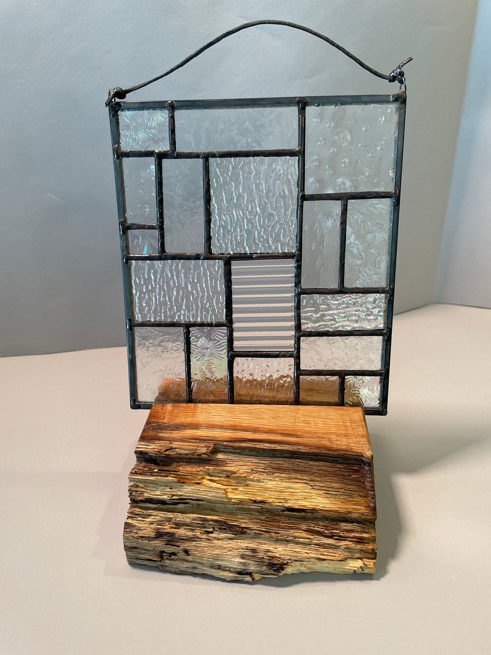 Clear Stained Glass Panel Stained Glass Art Clear Art Glass - Etsy