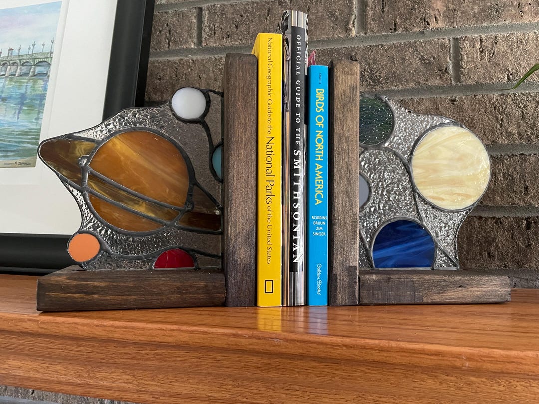 Bookends Solar System Bookends Pair Whimsical Home Décor Handmade ...