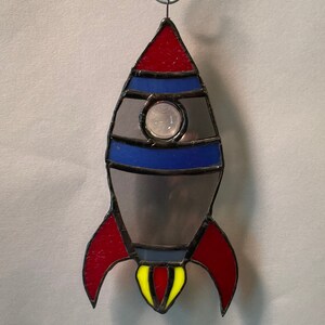 Stained Glass Rocket Stained Glass Spaceship Rocket - Etsy