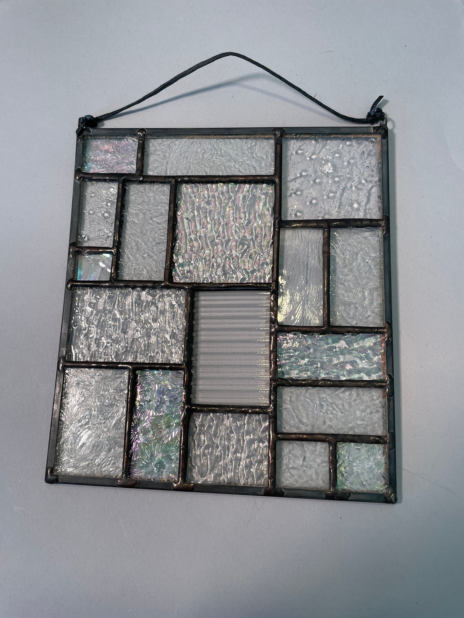 Clear Stained Glass Panel Stained Glass Art Clear Art Glass - Etsy