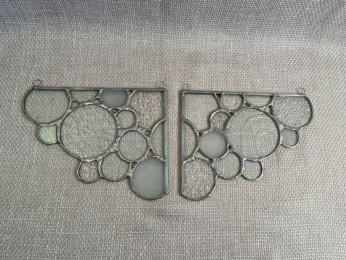 Whimsical Bubbles Corners, Set of 2, Glass Décor, Clear and Iridescent ...