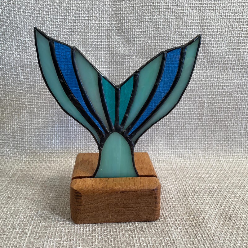 Stained Glass Sun Catcher Mermaid Tail - Etsy