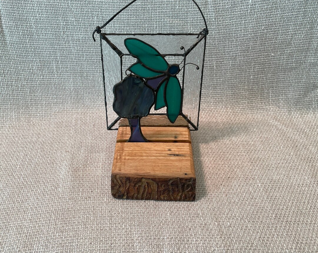 Double Slot Art Stand, Oak Art Stand, Stained Glass Display, Fused ...