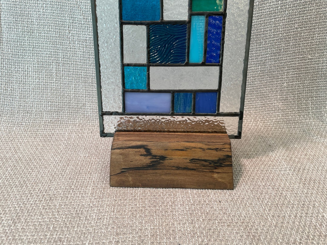 Glass Artwork Holder Wooden Art Stand Stained Glass Artwork Display ...