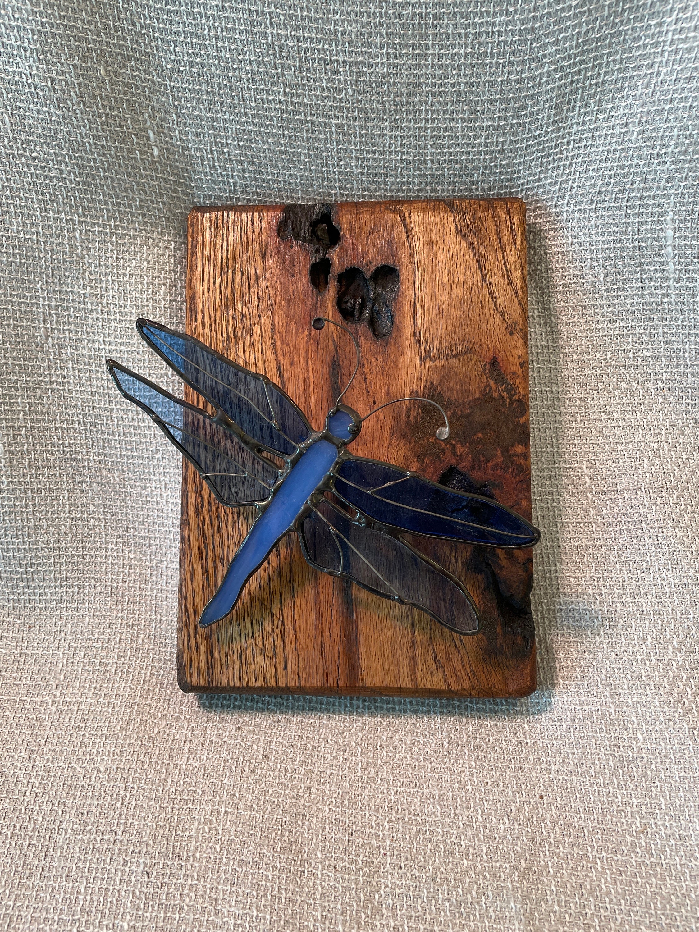 Dragonfly on Unique Oak Mount Wall Art, Dragonfly Lover Gift, Nature ...