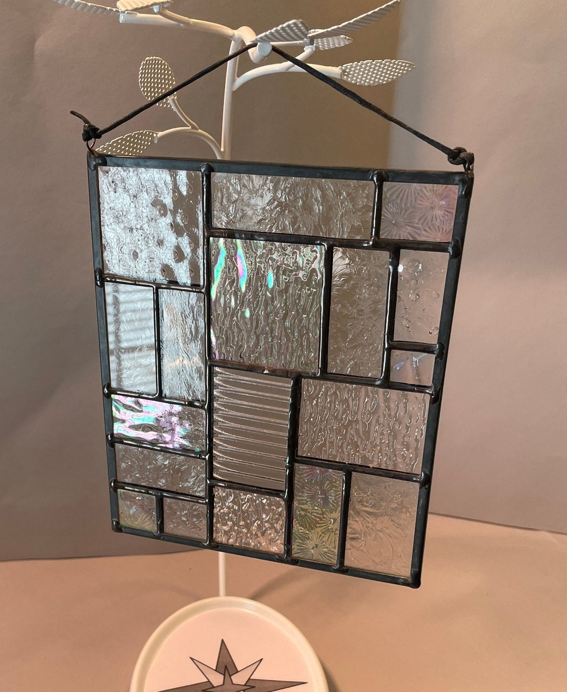 Clear Stained Glass Panel Stained Glass Art Clear Art Glass - Etsy