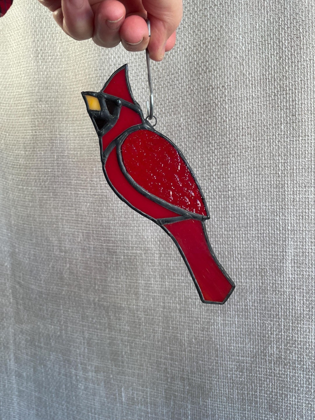 Stained Glass Bird Bird Suncatcher Red Bird Lover Gift Cardinal Bird ...