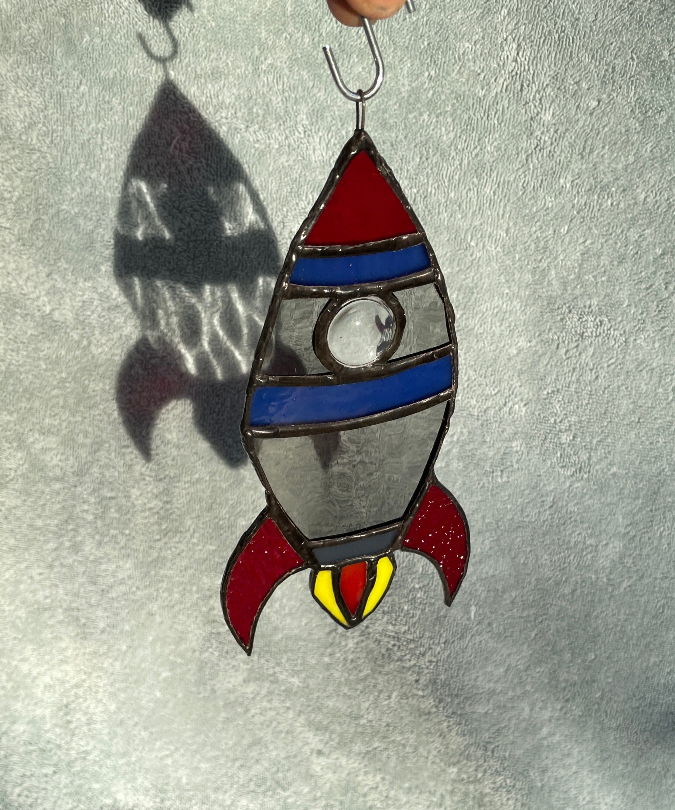 Stained Glass, Rocket Stained Glass, Spaceship, Rocket Suncatcher ...