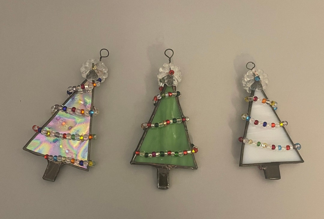 Christmas Ornaments Handcrafted Stained Glass Christmas Tree Ornaments ...