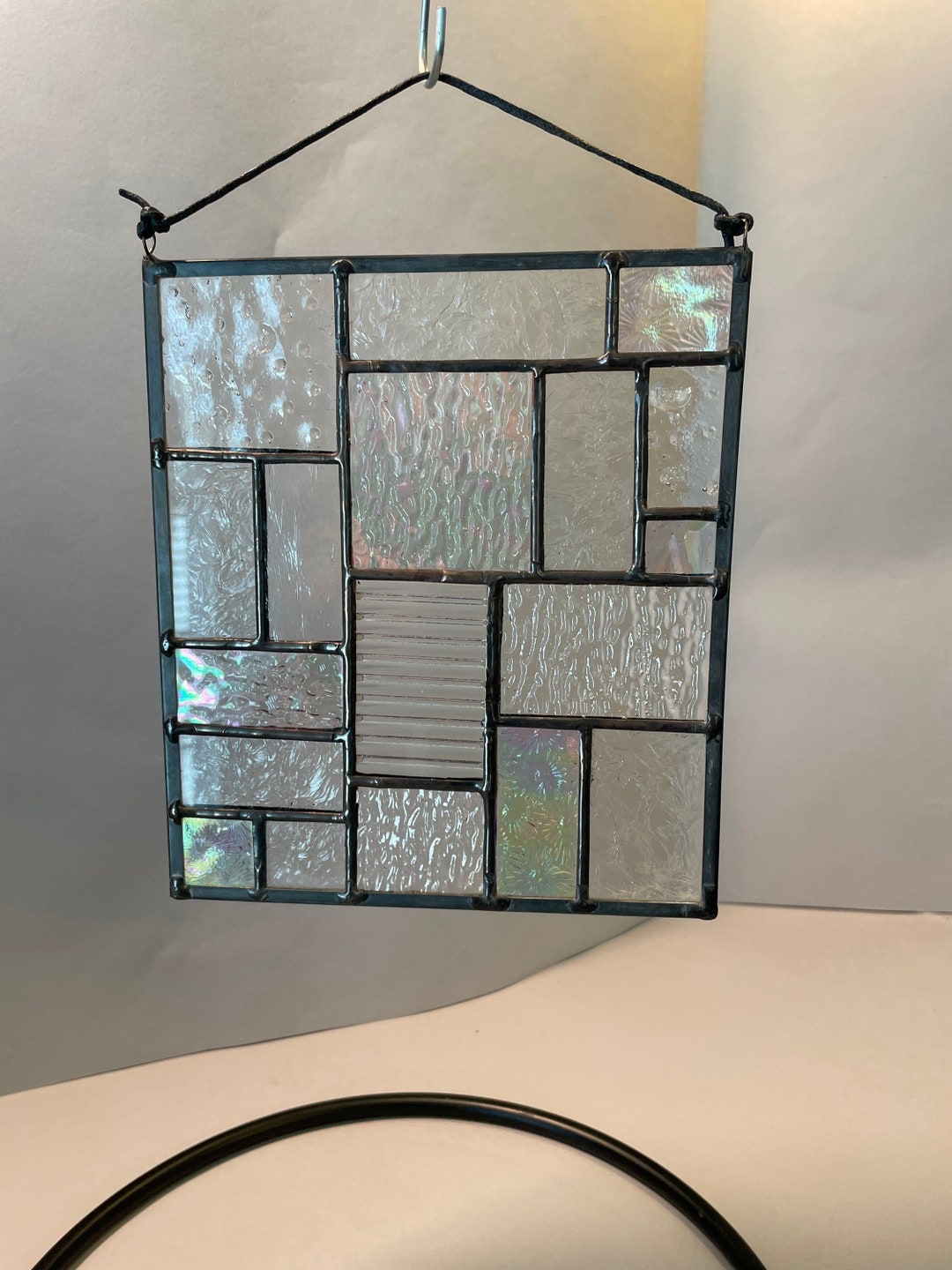 Clear Stained Glass Panel Stained Glass Art Clear Art Glass - Etsy