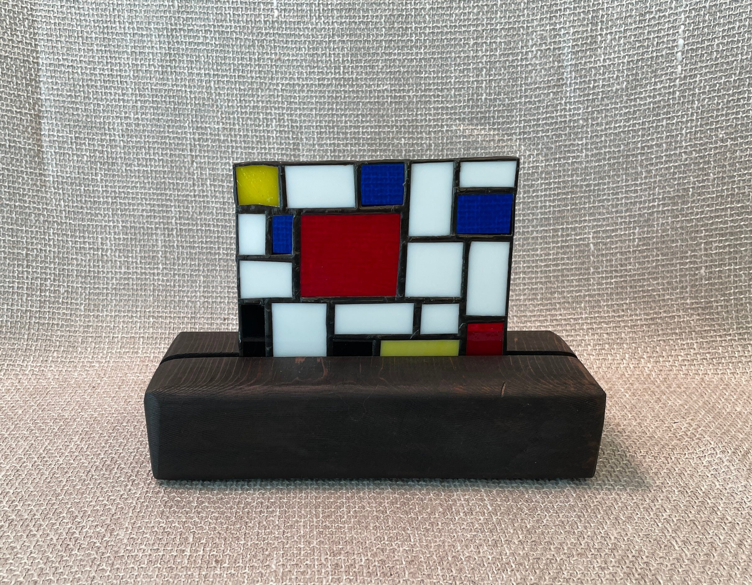 2 Sided Black Display Stand, Fused Art Stand, Black Stained Glass Stand ...