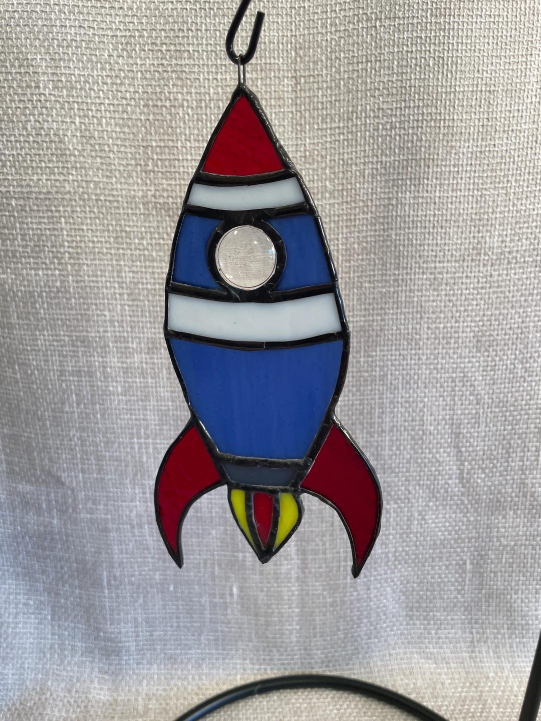 Stained Glass, Rocket Stained Glass, Spaceship, Rocket Suncatcher ...