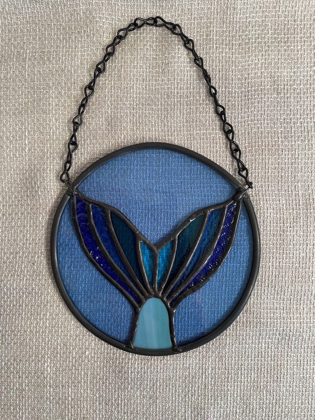 Mermaid Tail Stained Glass Mermaid Tail Sun Catcher Whimsical Art Room ...
