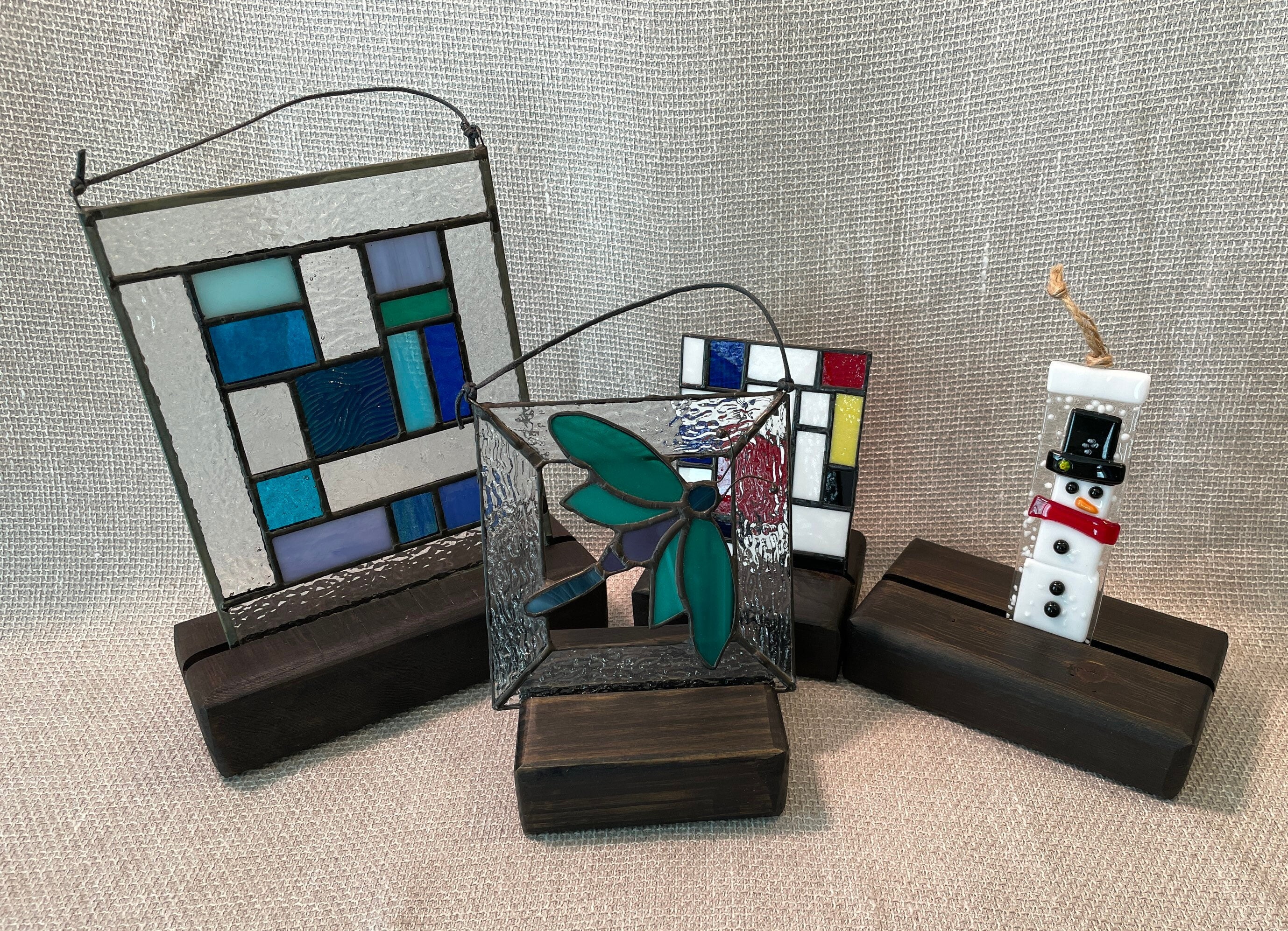 2 Sided Display Stand Fused Art Stand Stained Glass Stand - Etsy
