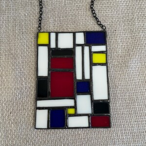 Mondrian Stained Glass Sun Catcher, Piet Mondrian Style Glass Art ...