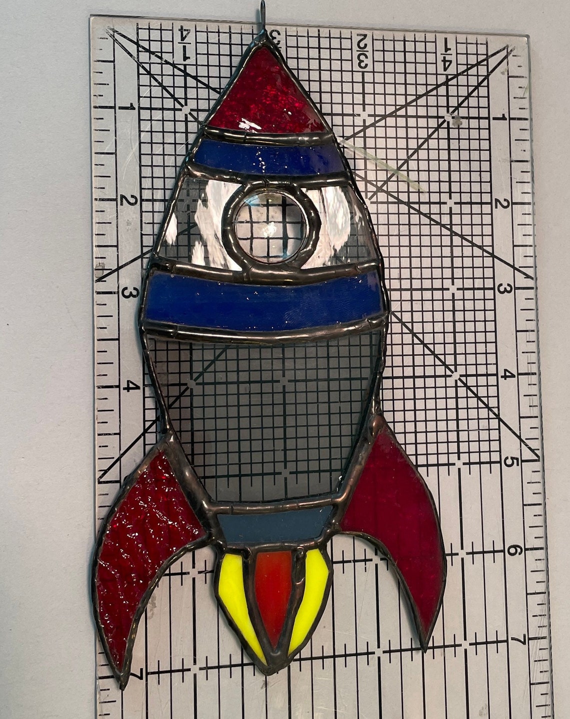 Stained Glass Rocket Stained Glass Spaceship Rocket - Etsy