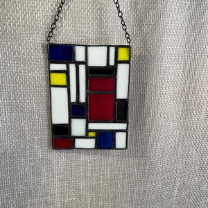 Mondrian Stained Glass Sun Catcher, Piet Mondrian Style Glass Art ...