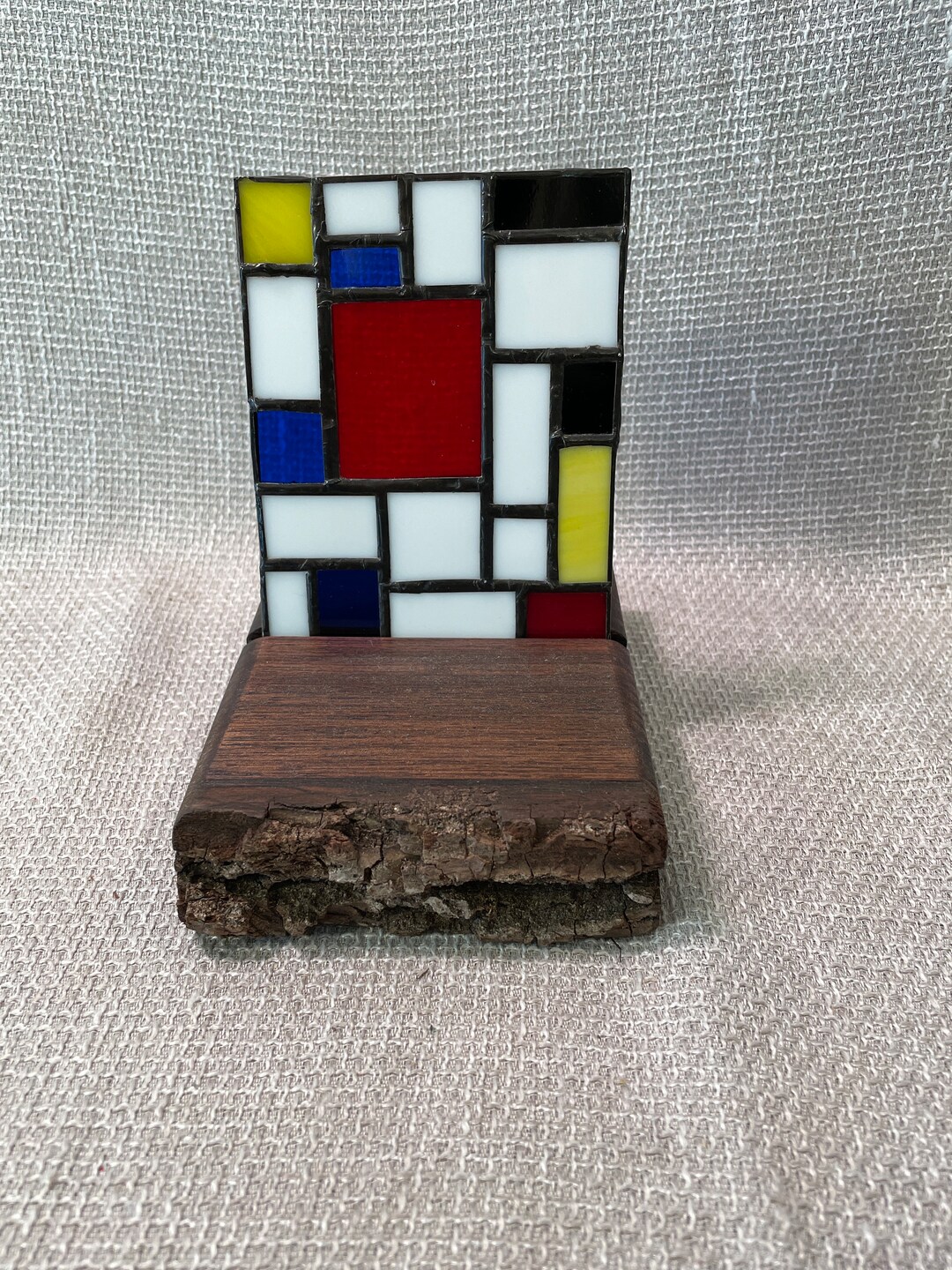 Art Stand, Live Edge Walnut Artwork Holder, Sun Catcher Stand, Fused ...