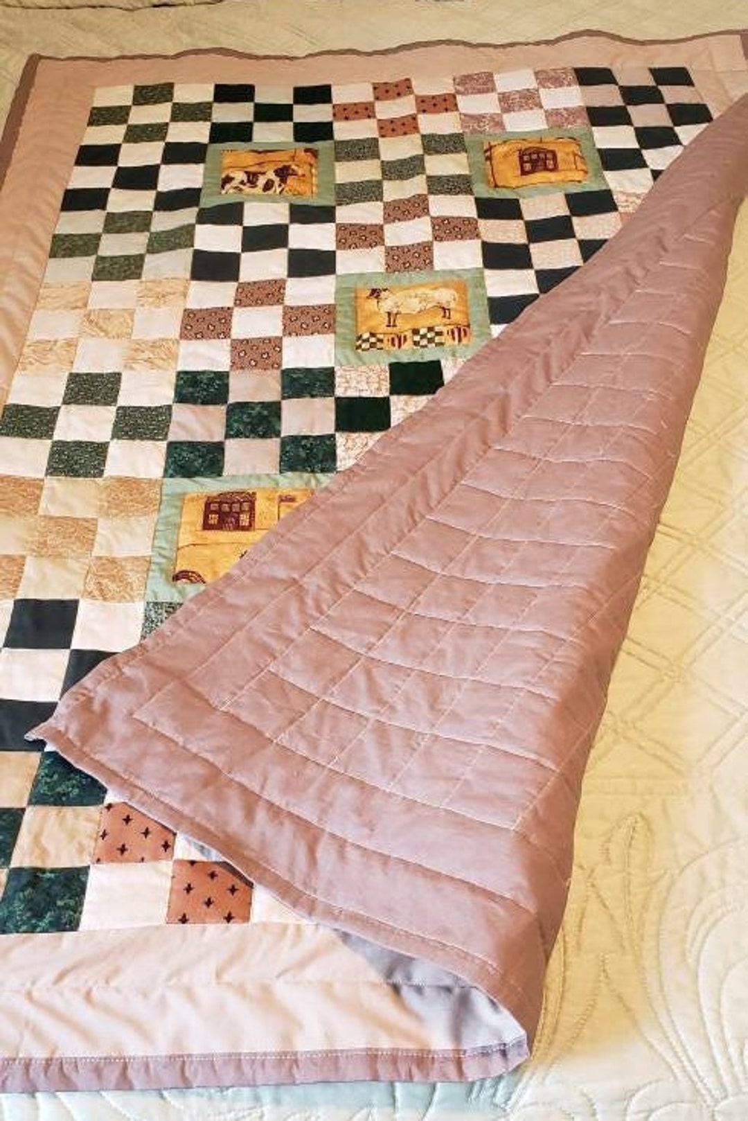 Baby Quilt Cozy Farmhouse Quilt Lap Quilt Baby Pallet Baby Quilt Floor ...