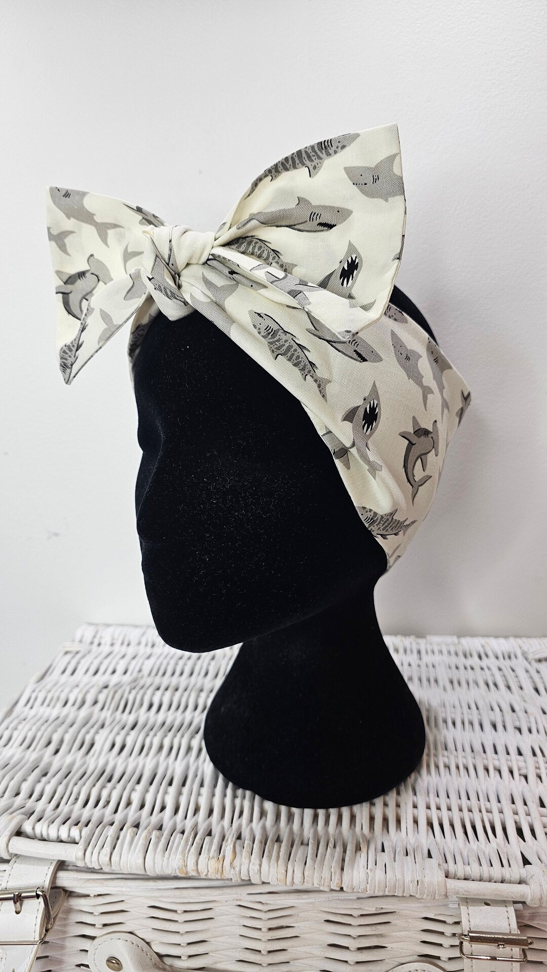 Shark Sea Life Cotton Dolly Bow Squared Ends - Etsy