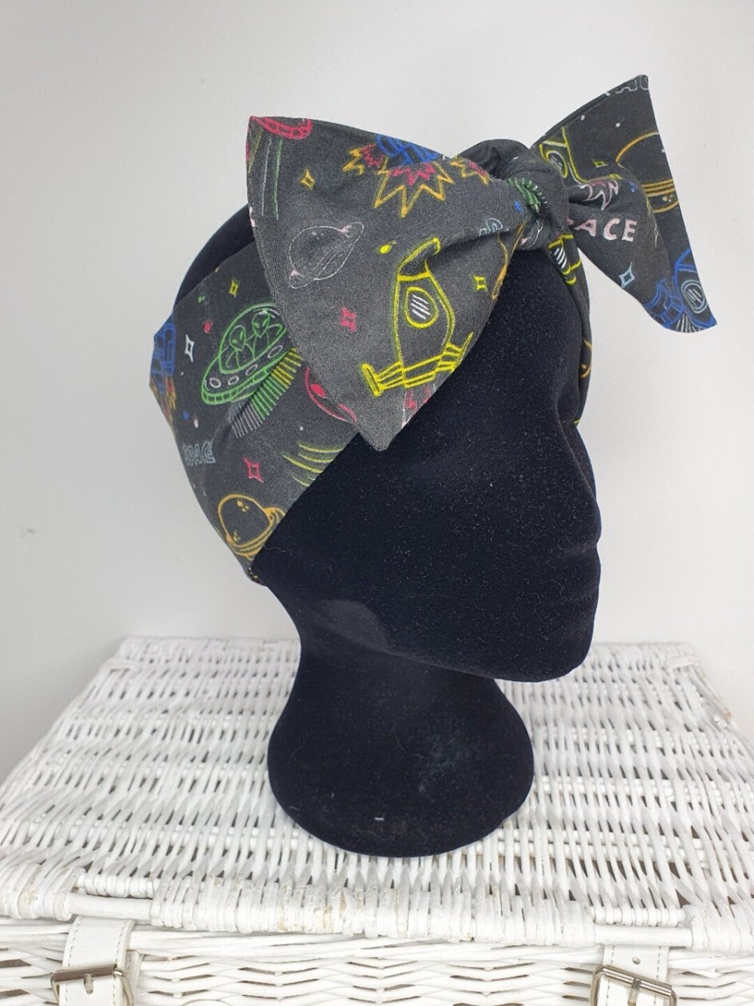 Space Aliens Planet Neon Night Sky Dolly Bow Squared Ends - Etsy