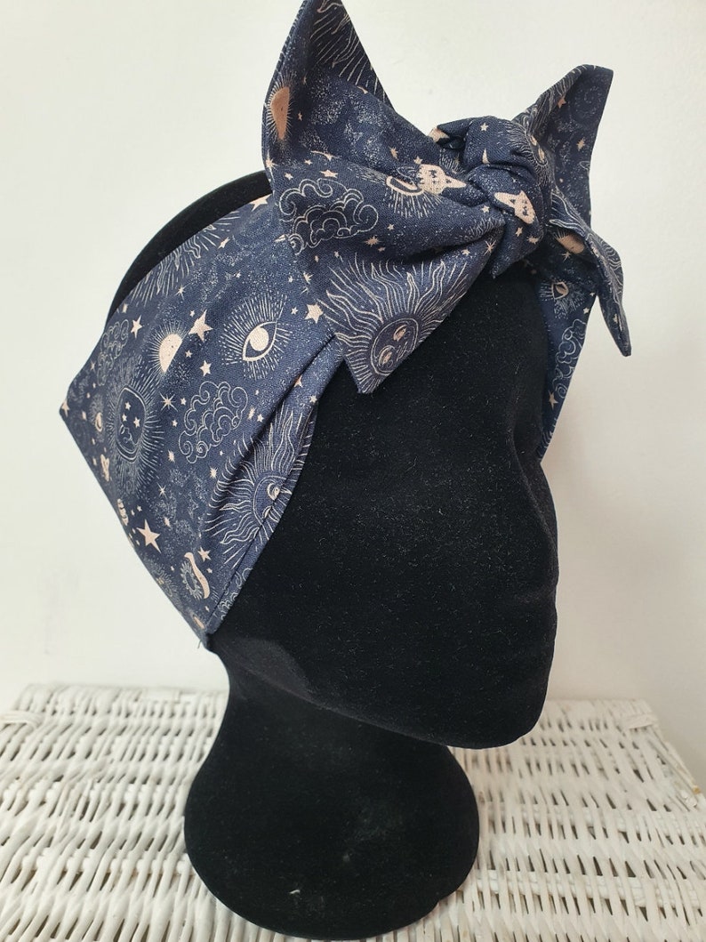 Celestial Moon Star Sun Astrology Space Universe Hair Wrap Pin up Style ...